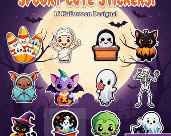 Halloween Pumpkin Icon | Cute Kawaii Digital Sticker Clipart - Etsy