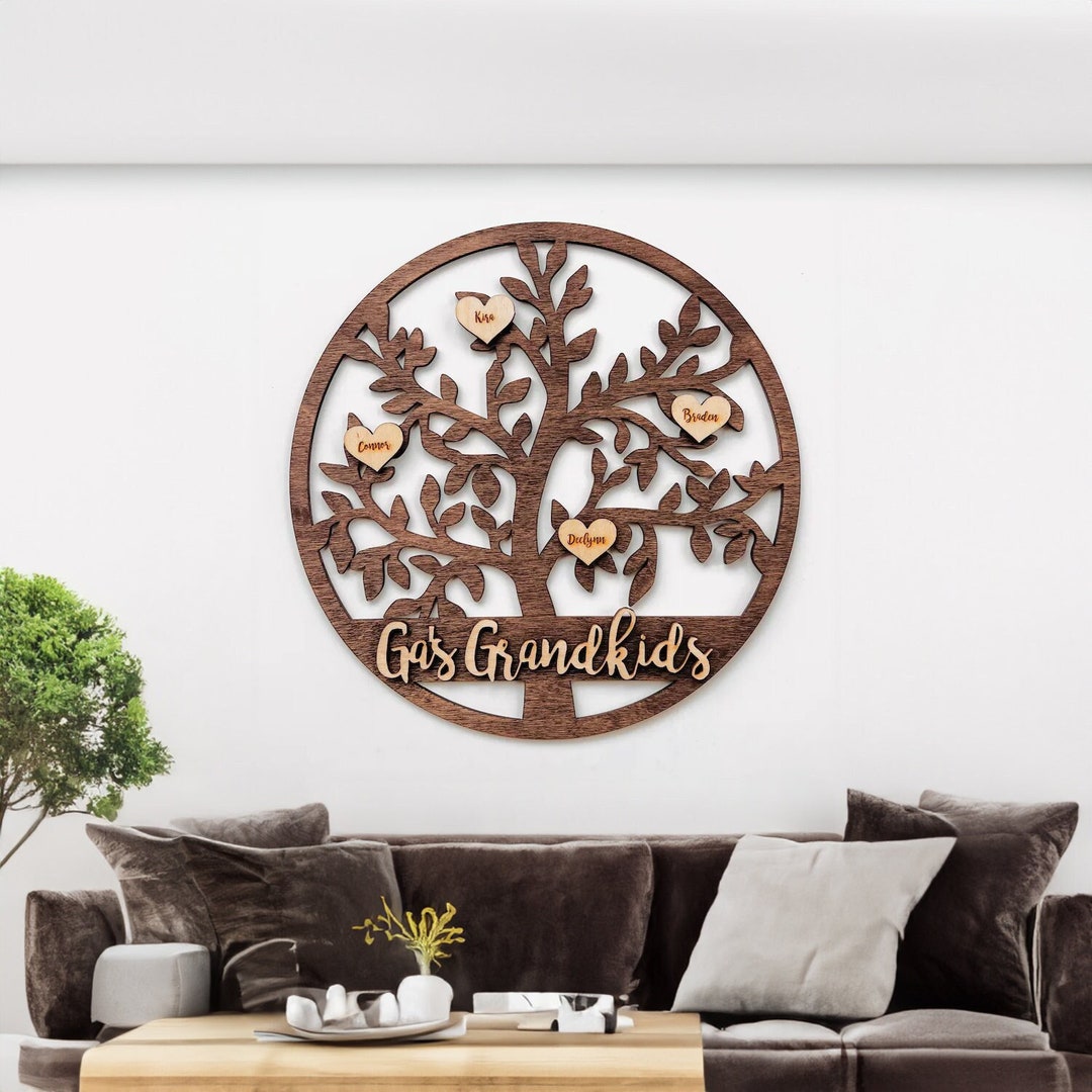Family Tree Sign grandkids Birthday Mothers Day Gift custom - Etsy