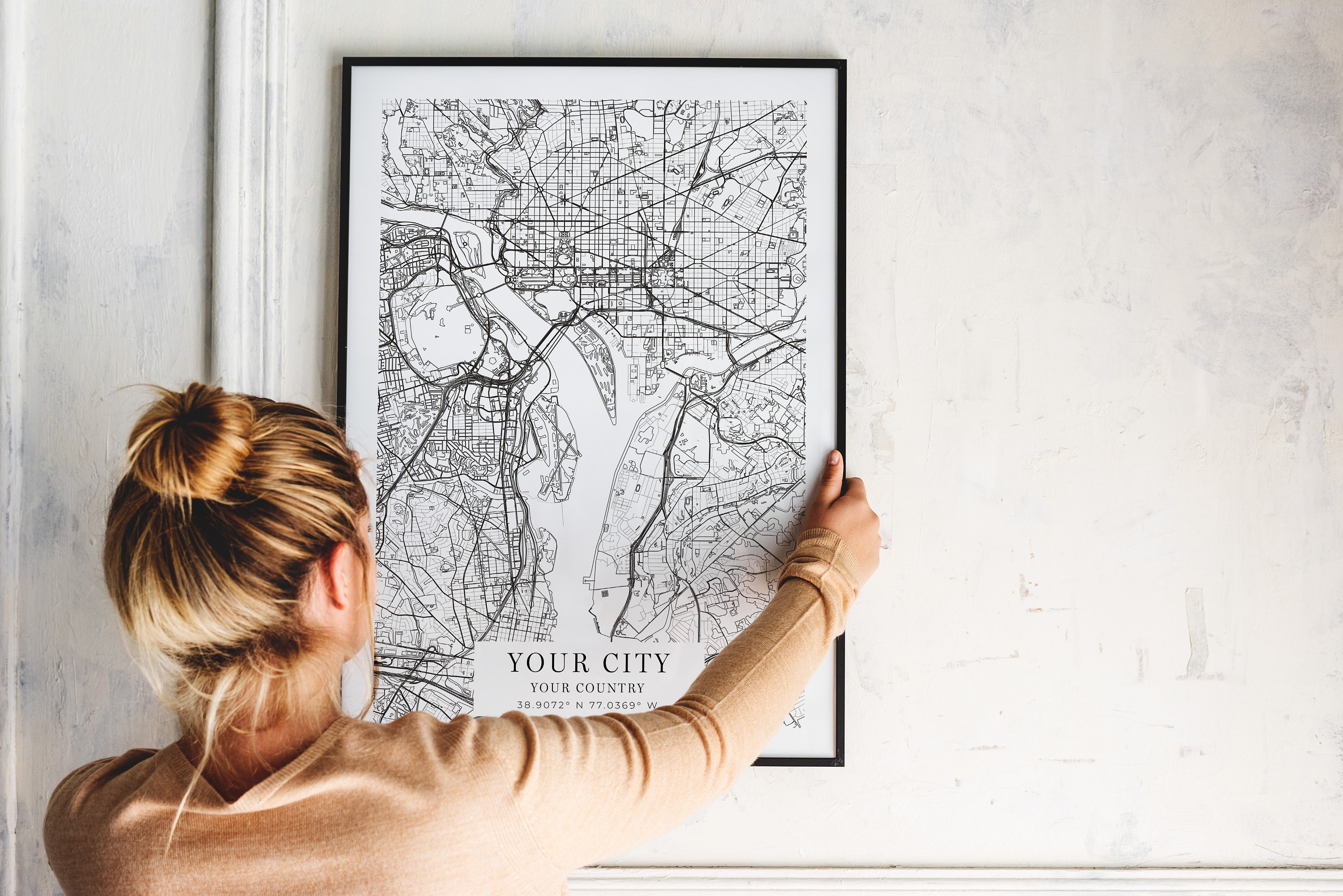 Any City Map, Custom Map, Custom Map Poster, Any City, Any Town ...