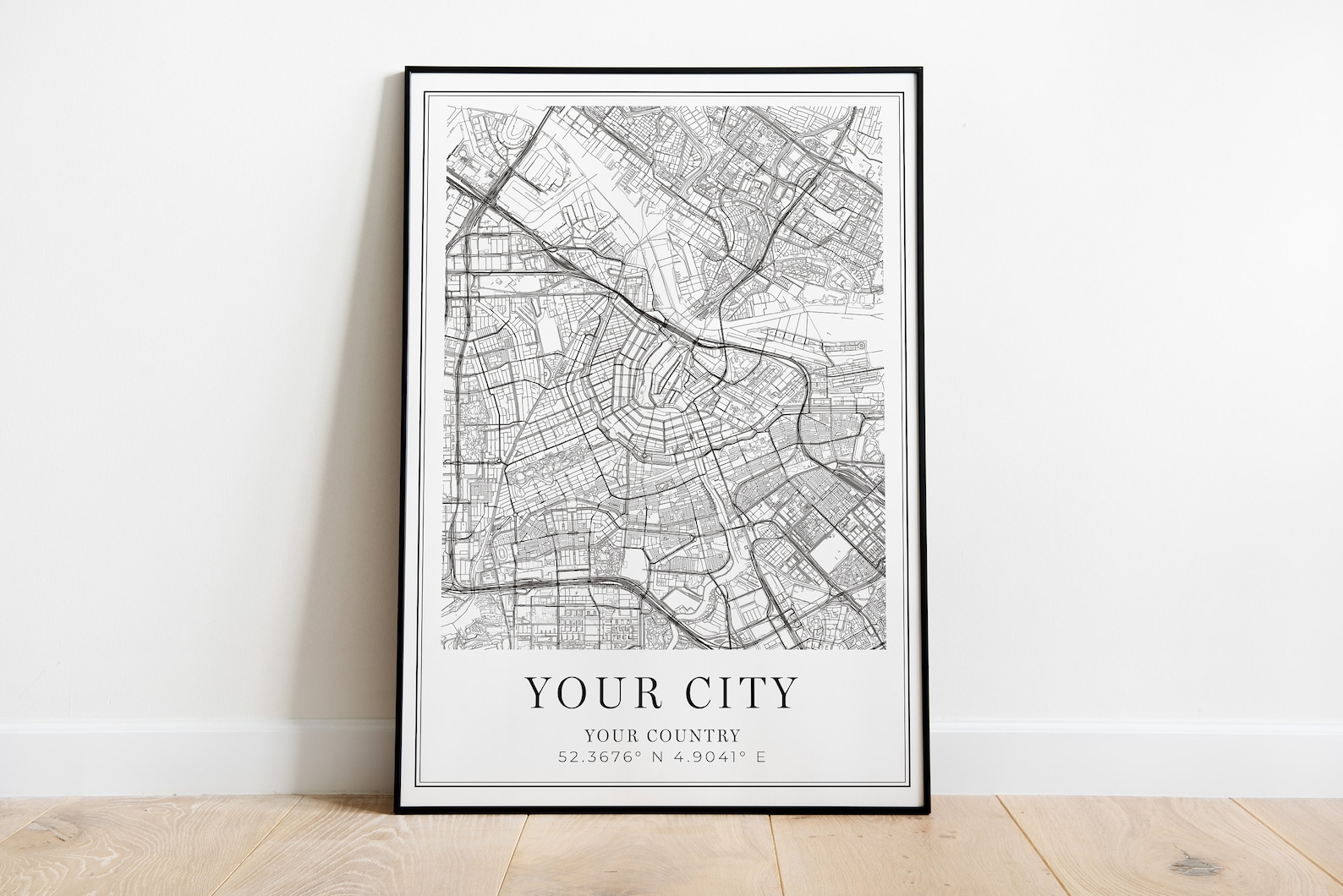 Custom City Map, Custom Map Poster, Any City or Any Town, Personalised ...