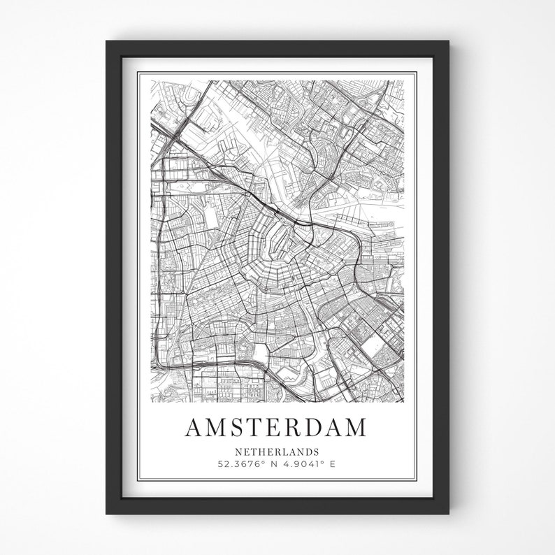 Custom City Map, Custom Map Poster, Any City or Any Town, Personalised ...