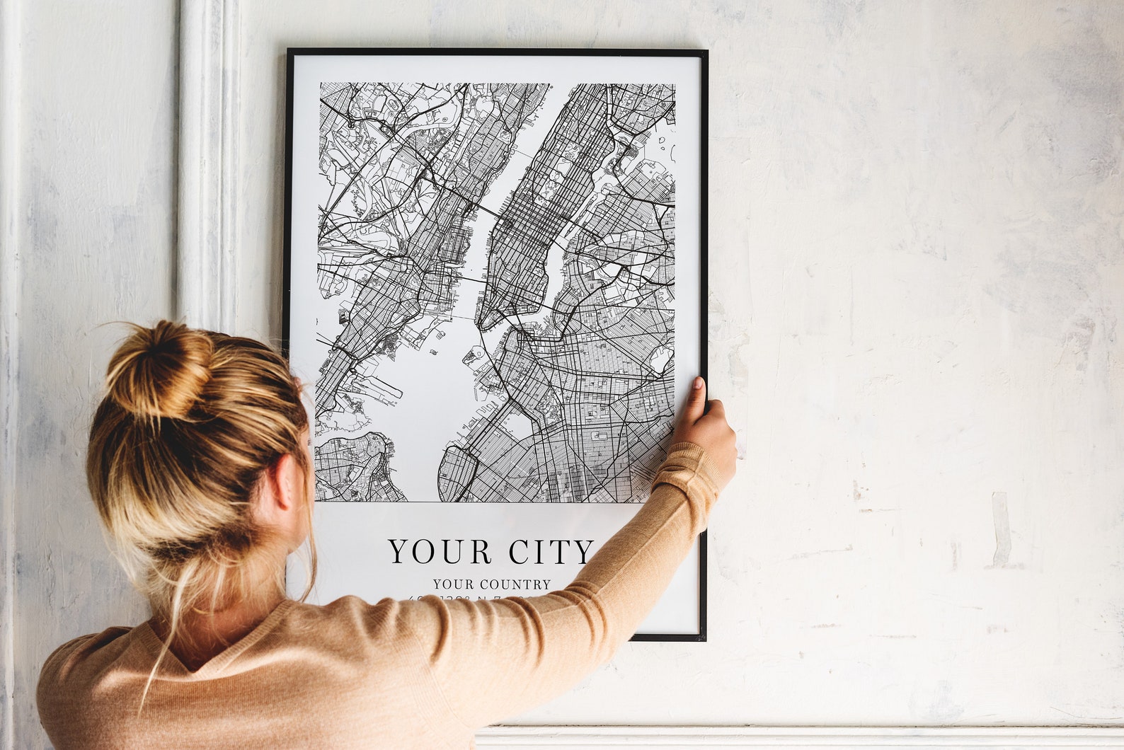 Custom City Map Custom Map Poster Any City or Town - Etsy