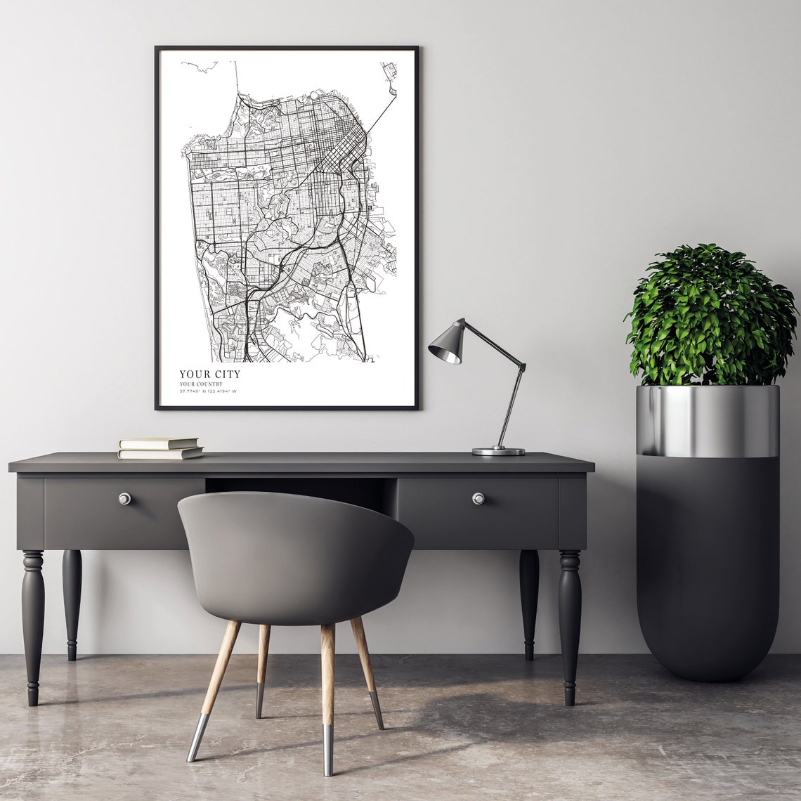 Custom City Map of Any City or Town Custom Map Poster - Etsy