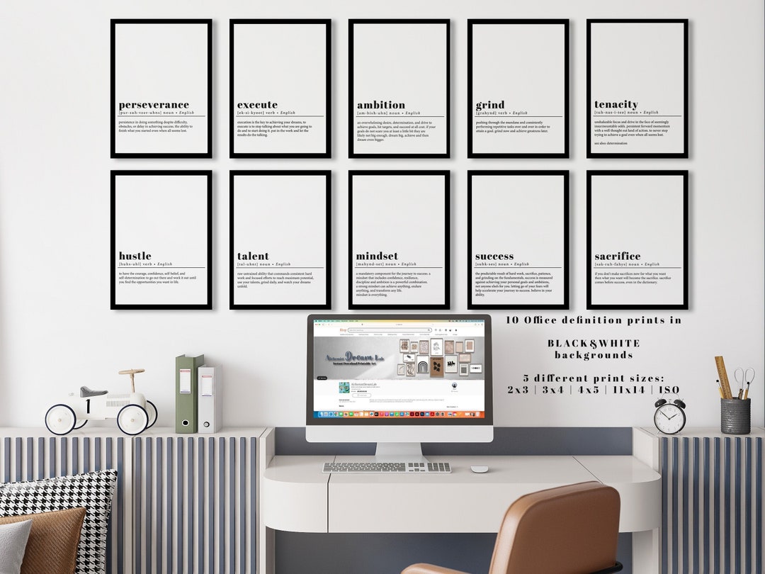 Motivational Office Wall Art Prints Set of 10 | Funny and Inspiring ...
