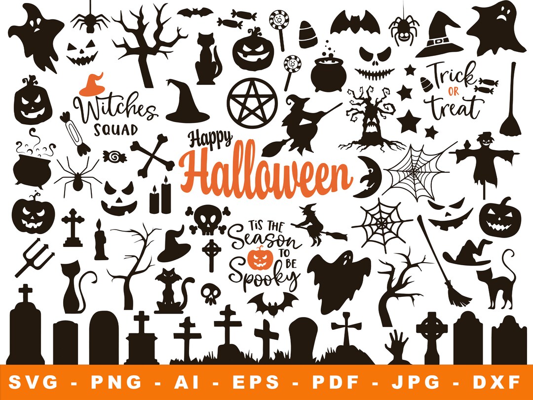 Halloween SVG Bundle Designs | Ghost and Pumpkin Designs | Scary Vibes ...