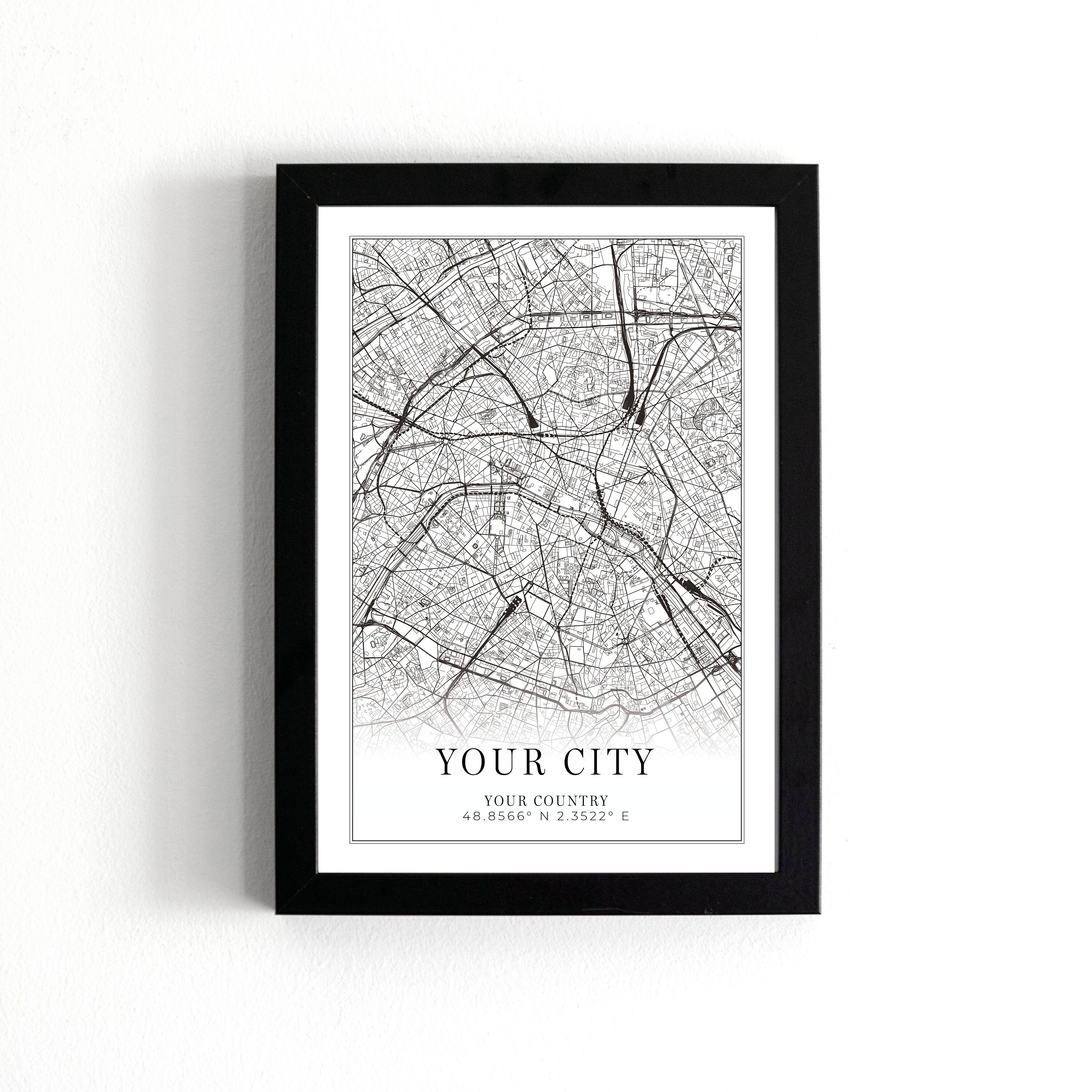 Póster de mapa personalizado Mapa de la ciudad personalizado, Descarga ...