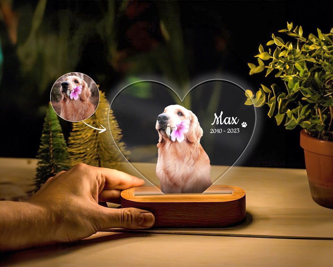 Personalized Pet Photo Night Light, Custom Dog Night Light, Pet ...