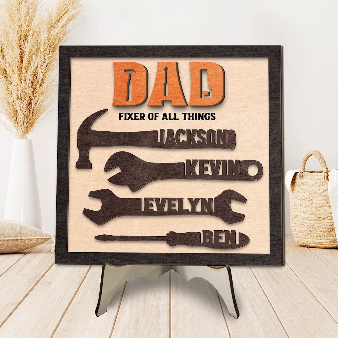 Personalized Dad Fixer of All Things Sign Custom Handyman Dad - Etsy