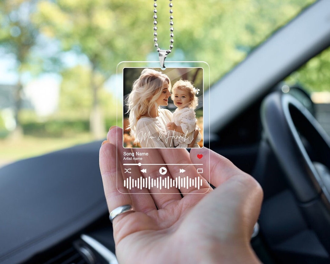 Personalized Mom Photo Car Ornament, Custom Music Car Ornament, Mothers ...