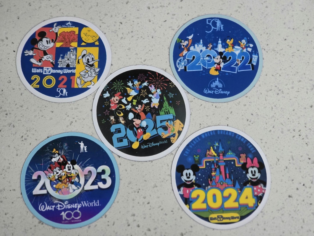 Walt Disney World Magnet 2021 to 2025, 5 Magnet Set homemade - Etsy