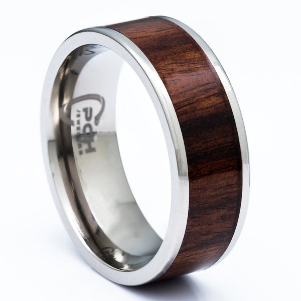 Titanium Wood Ring - Etsy