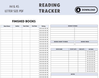 Reading Log Editable Instant Download Includes PDF Template - Etsy