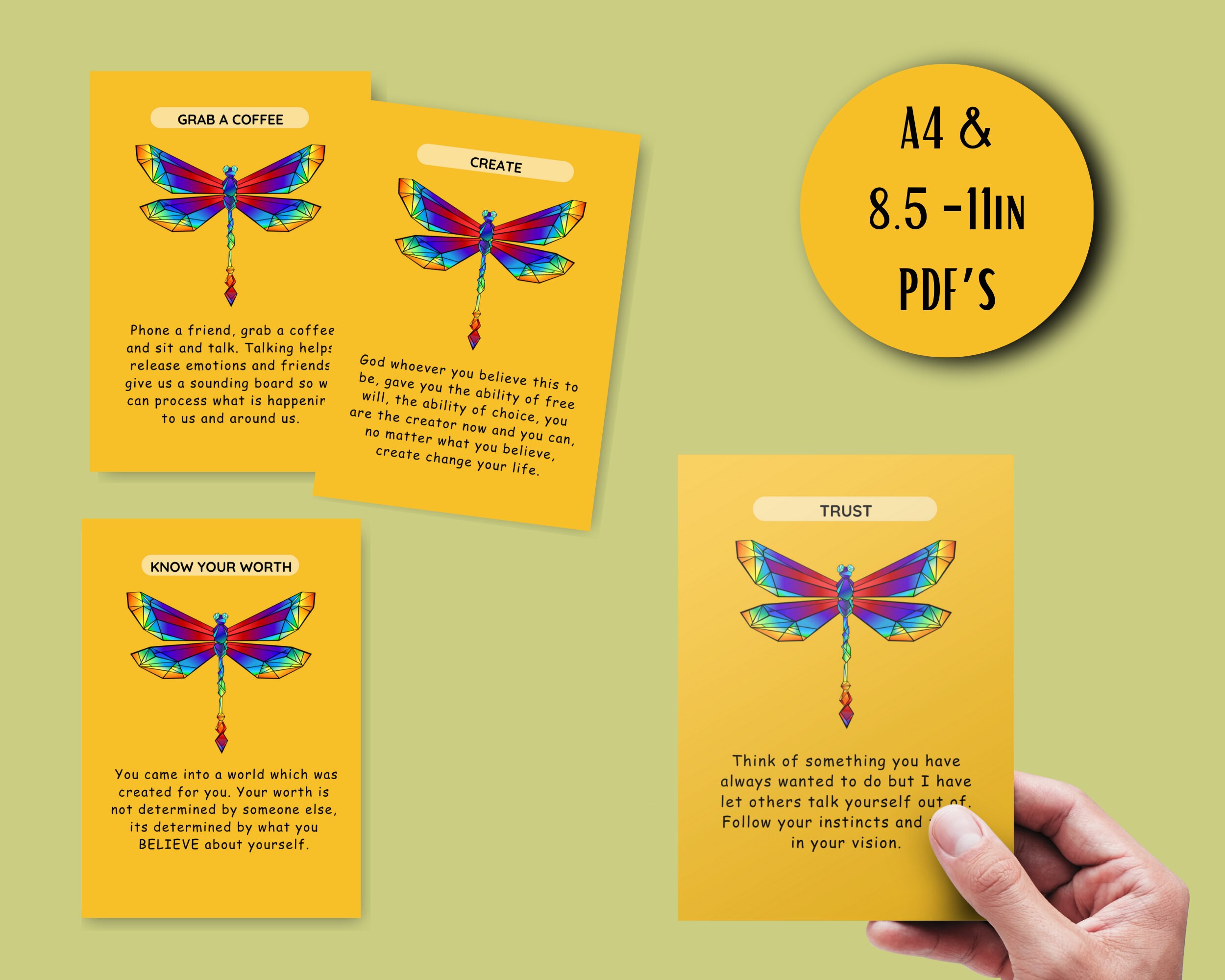 Printable Oracle Cards, Dragonfly Oracle Deck, Digital Oracle Cards ...