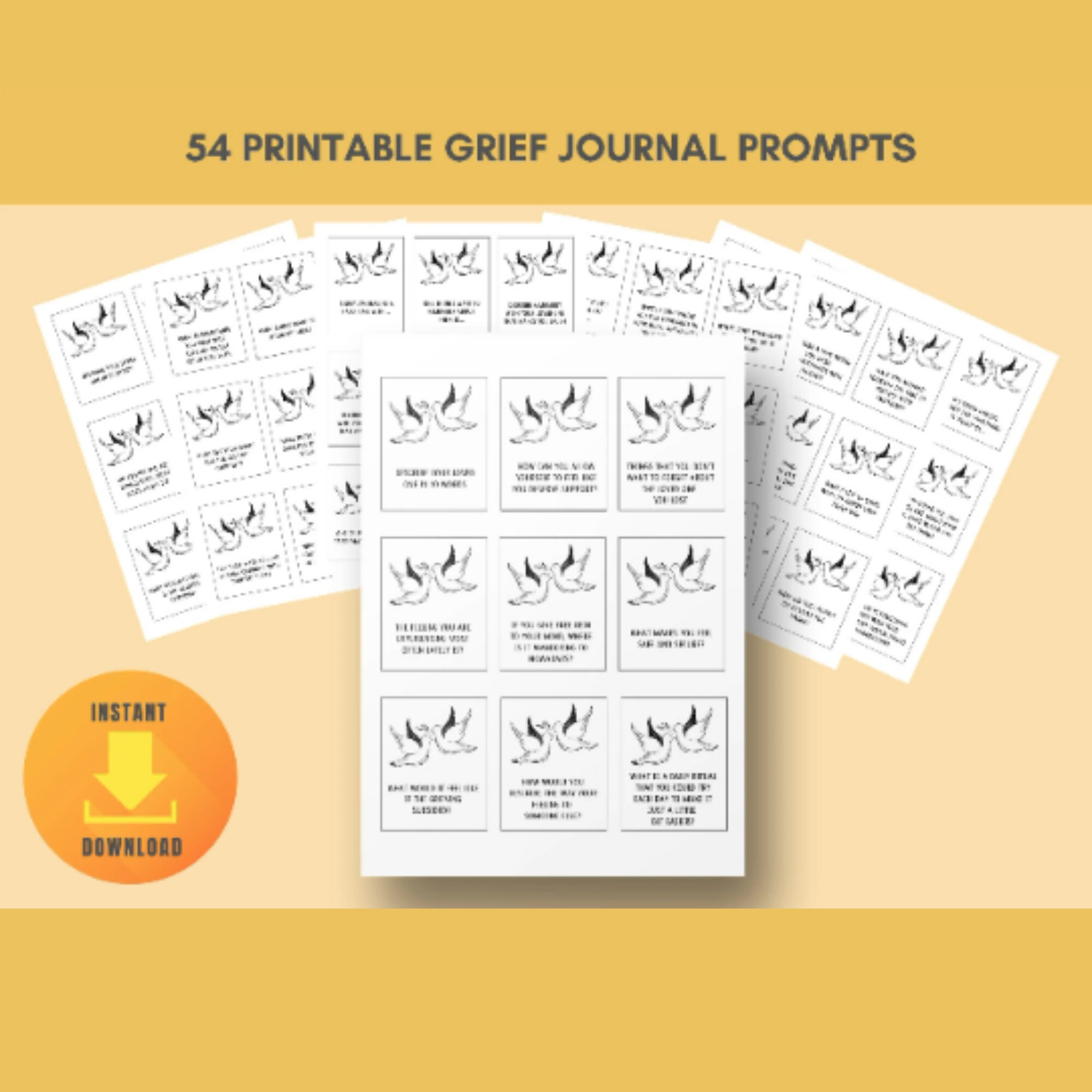 Stages of Grief Grief Therapy Worksheets Journal Prompts - Etsy