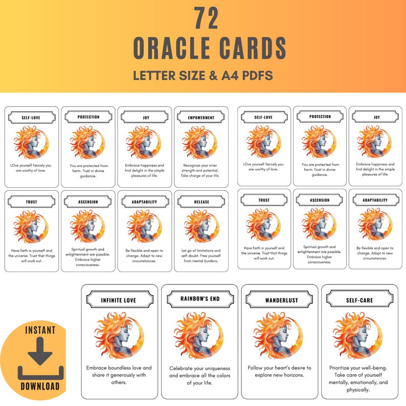 Printable Oracle Cards Instant Download Digital Oracle - Etsy