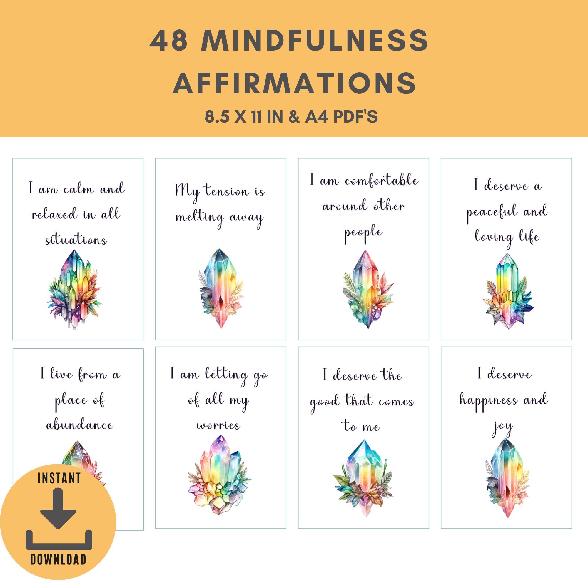 Affirmations Cards | Positive Quotes Printable Gift | Daily Affirmation ...
