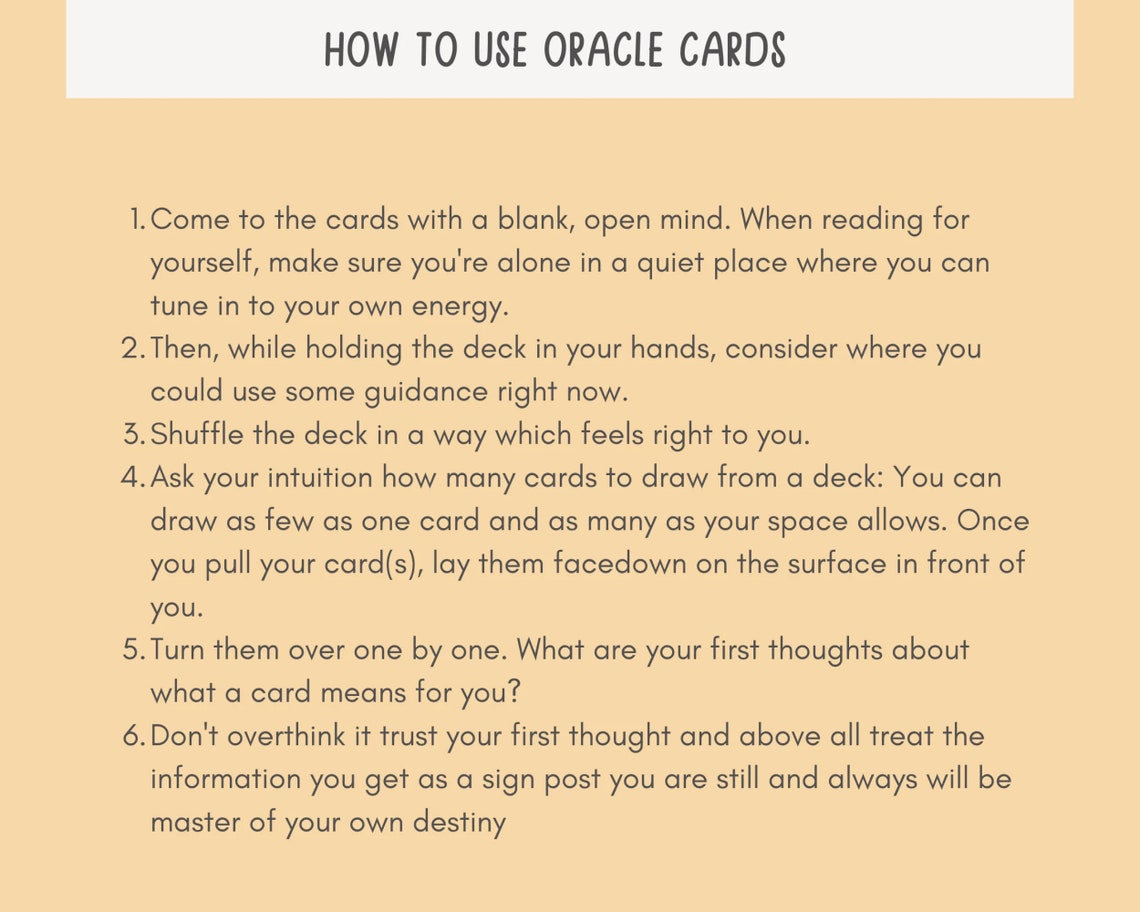 Printable Oracle Cards, Oracle Deck, Digital Oracle Cards, Create Your ...
