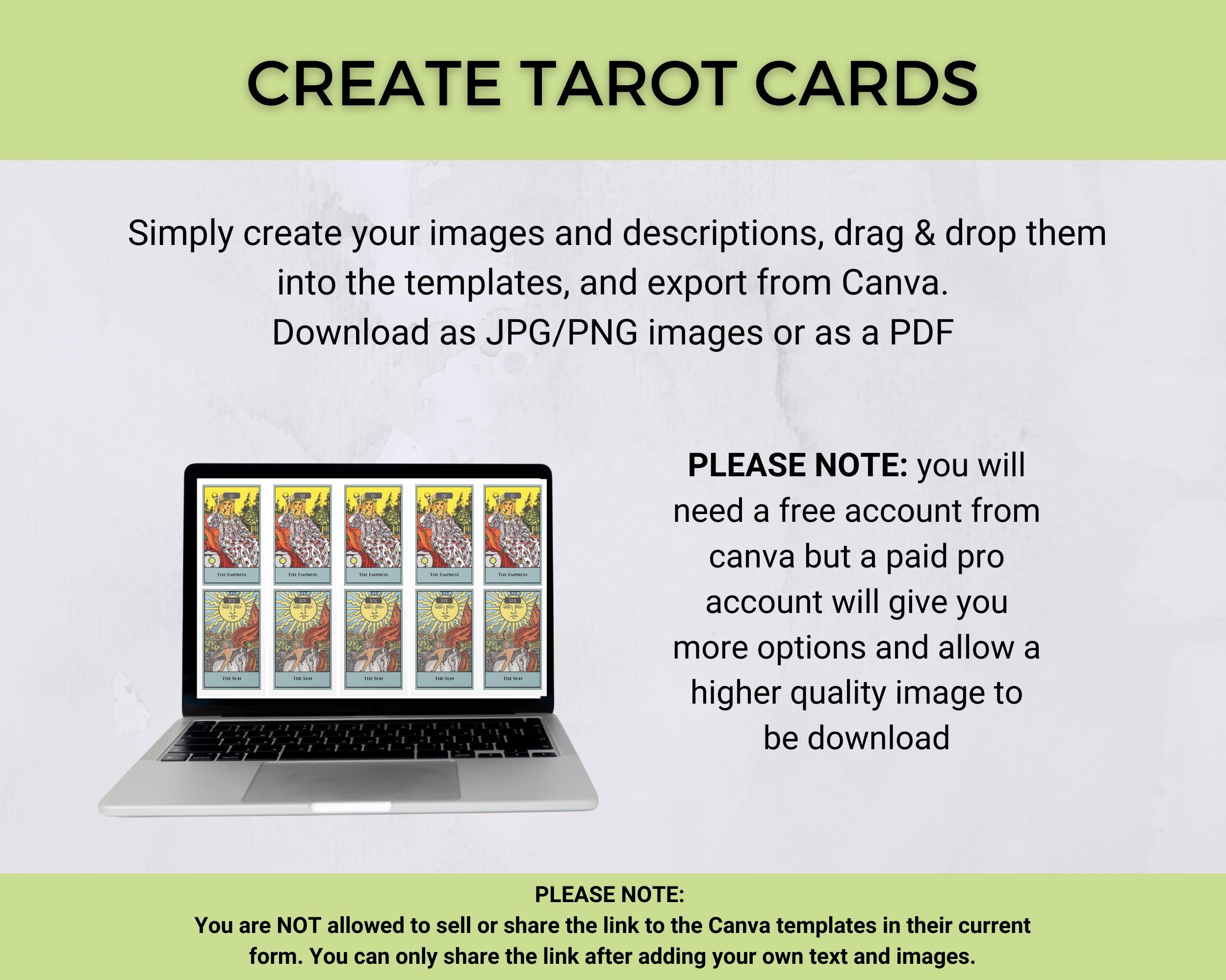 Editable Tarot Card Canva Template, DIY Tarot Deck Design, Printable ...