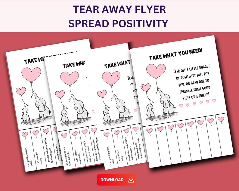 Positive Affirmations Tear off Flyer Positive Affirmations for Bulletin ...