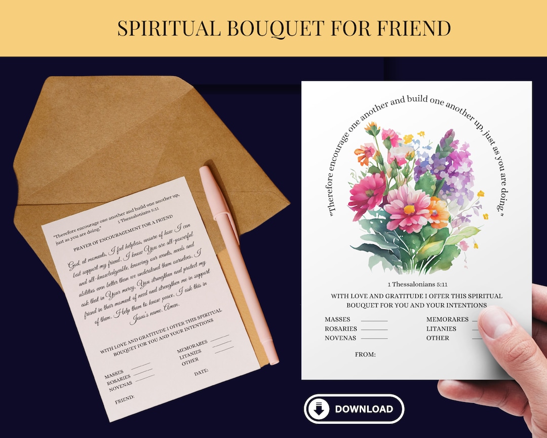 Printable Spiritual Bouquet for Priest - Religious Card - Prayer ...