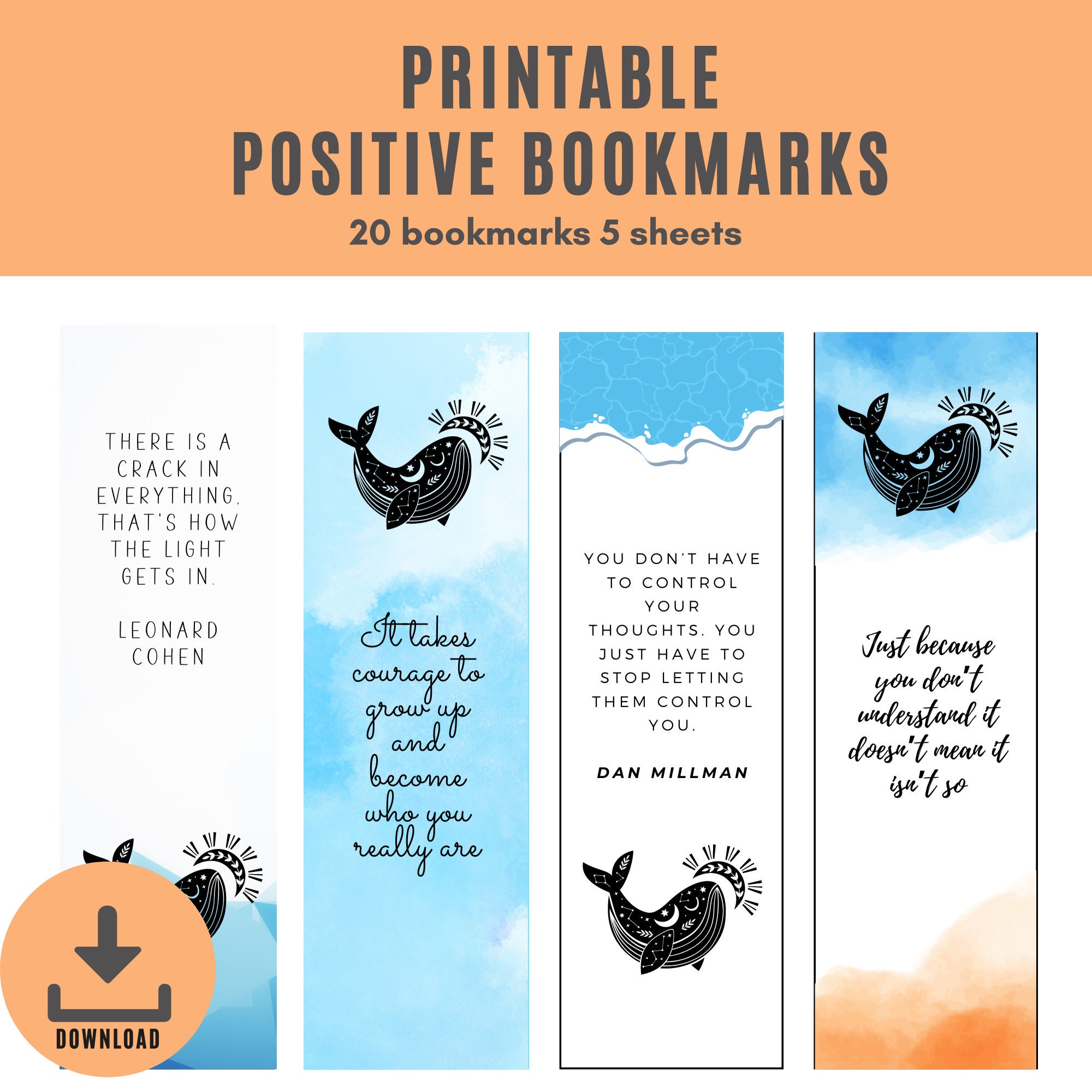 Printable Motivational Bookmarks Positive Affirmation Bookmarks ...