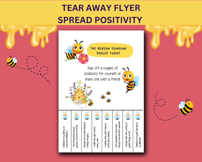 Tear off Flyer - Positive Affirmations for Bulletin Board - Compliments ...