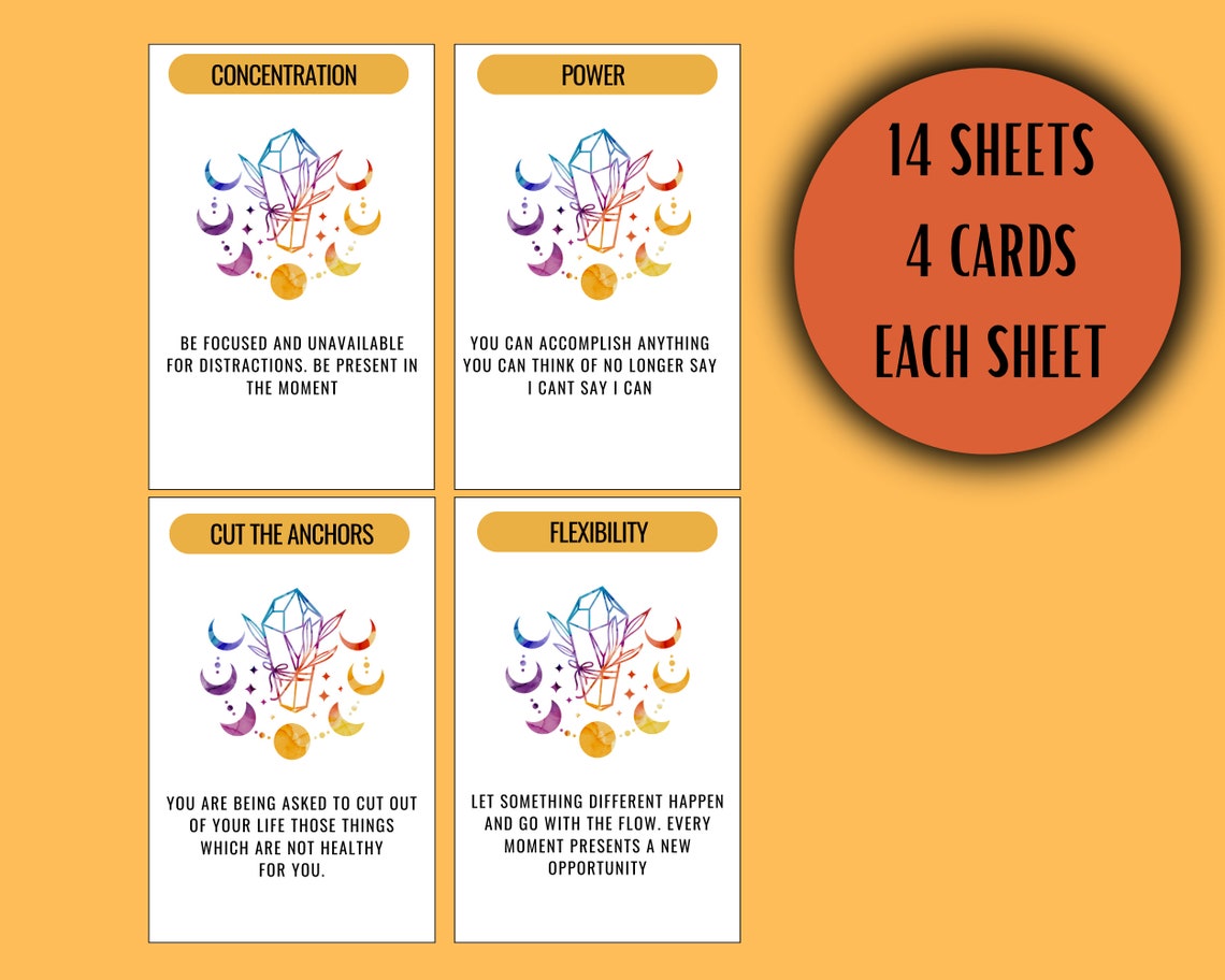 Create and Print Your Own Oracle Cards Printable Tarot Deck DYI Oracle ...