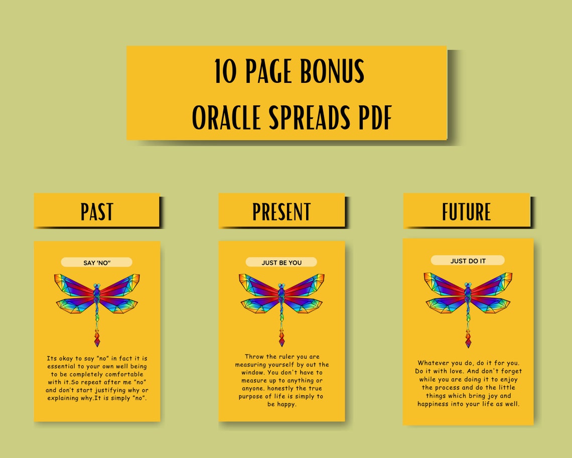 Printable Oracle Cards, Dragonfly Oracle Deck, Digital Oracle Cards ...