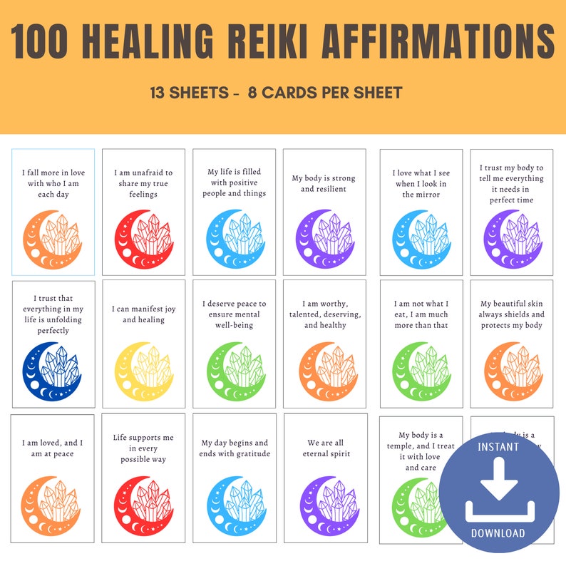 Affirmations Cards Positivity Cards Reiki Healing Cards Positive ...