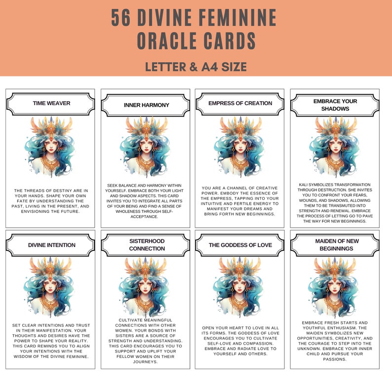 Digital Oracle Cards | Printable Oracle Cards | Affirmation Cards ...