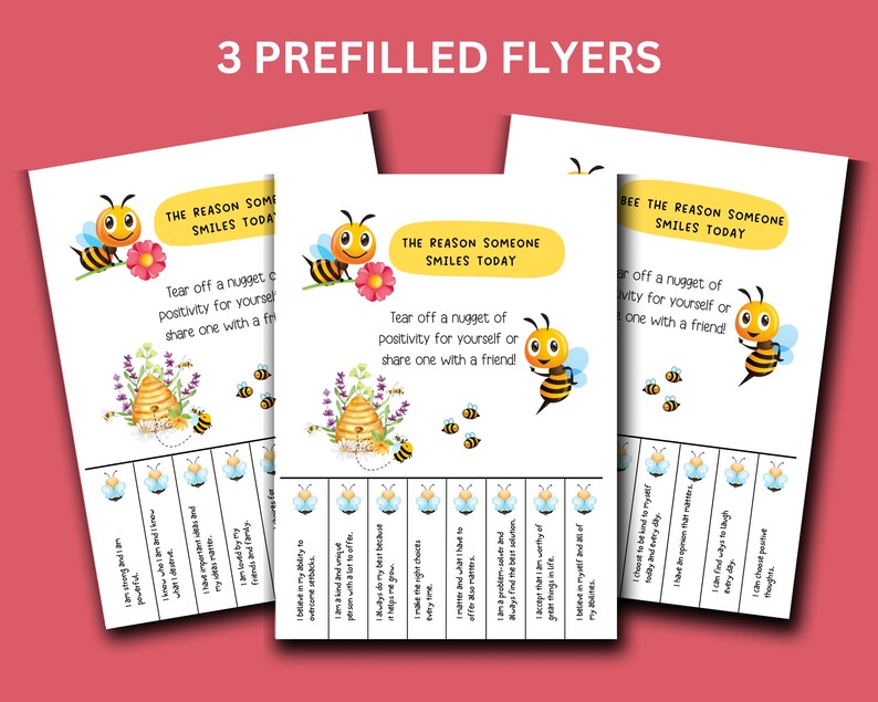 Tear off Flyer - Positive Affirmations for Bulletin Board - Compliments ...