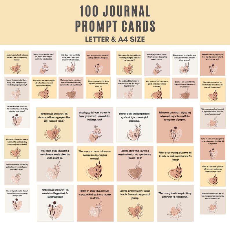 Journal Prompts | Planner Printables | Junk Journaling | Prompt Cards ...