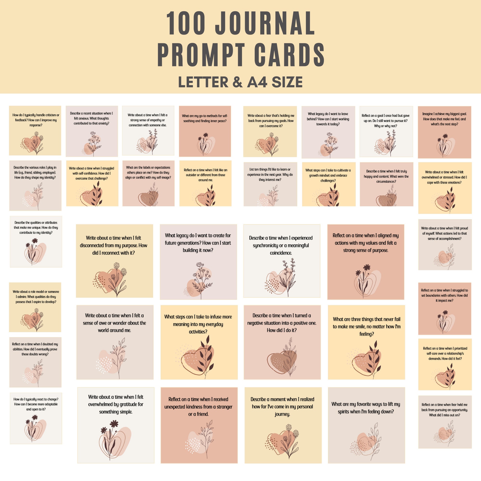 Journal Prompts | Planner Printables | Junk Journaling | Prompt Cards ...