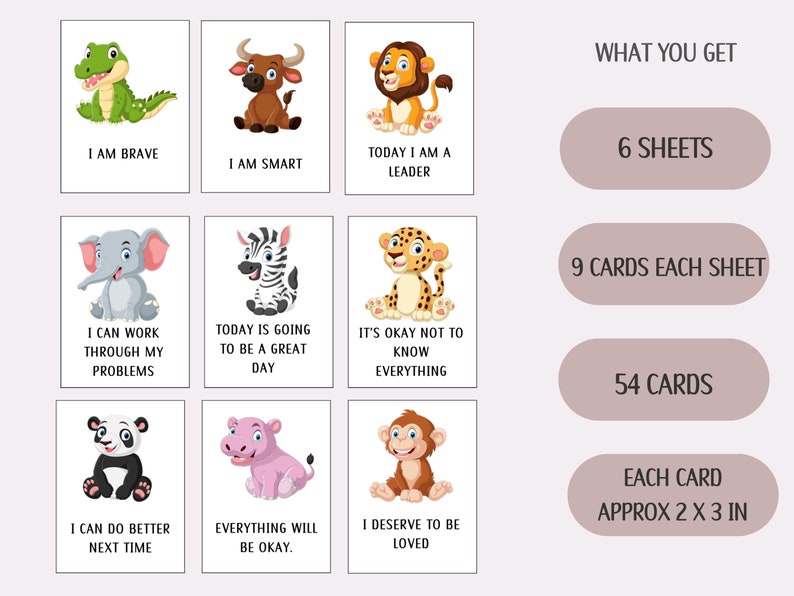 Printable Affirmation Cards for Kids, Motivational Cards, Kids Lunch ...