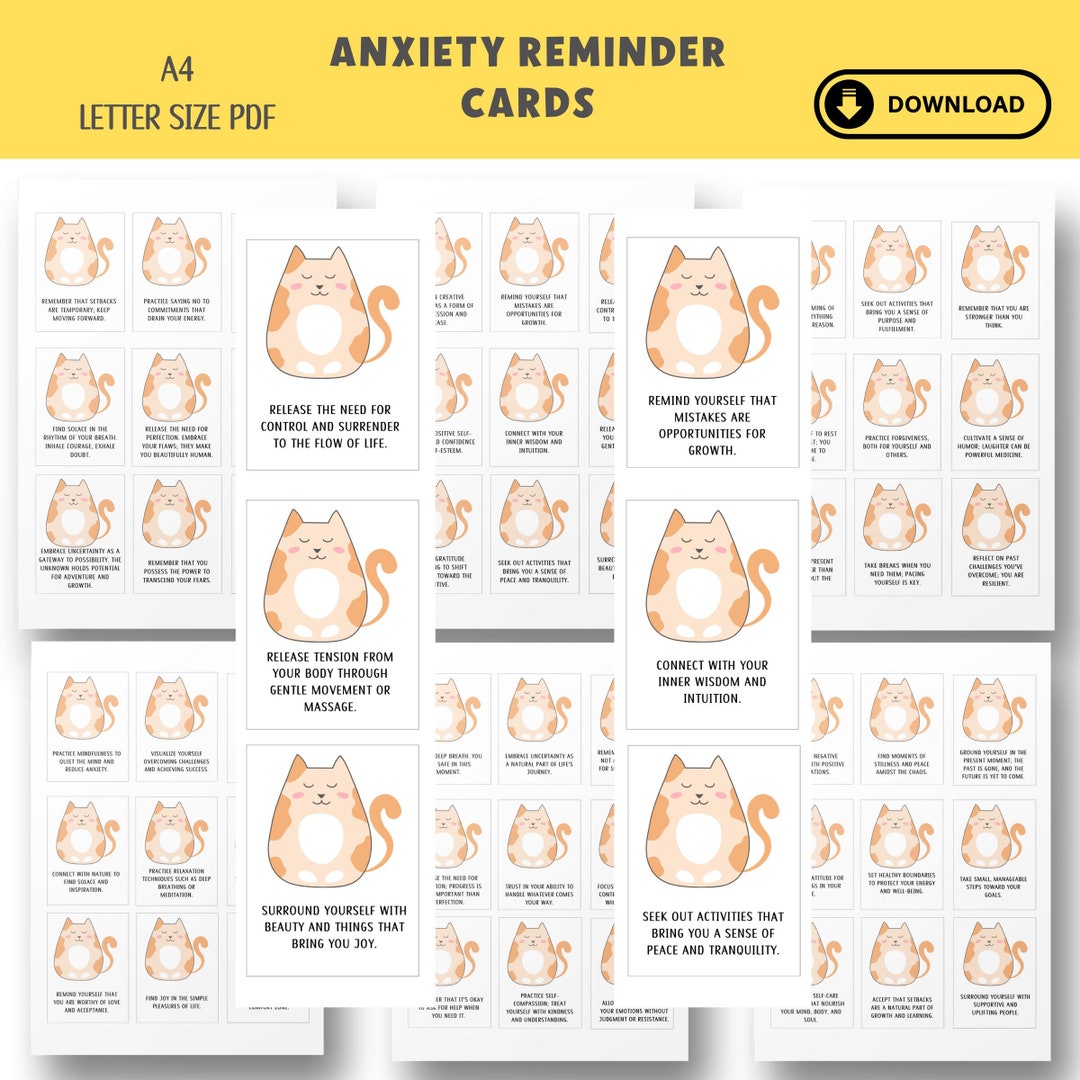 Anxiety Affirmation Cards | Self Care Gift | Mindfulness Activities ...