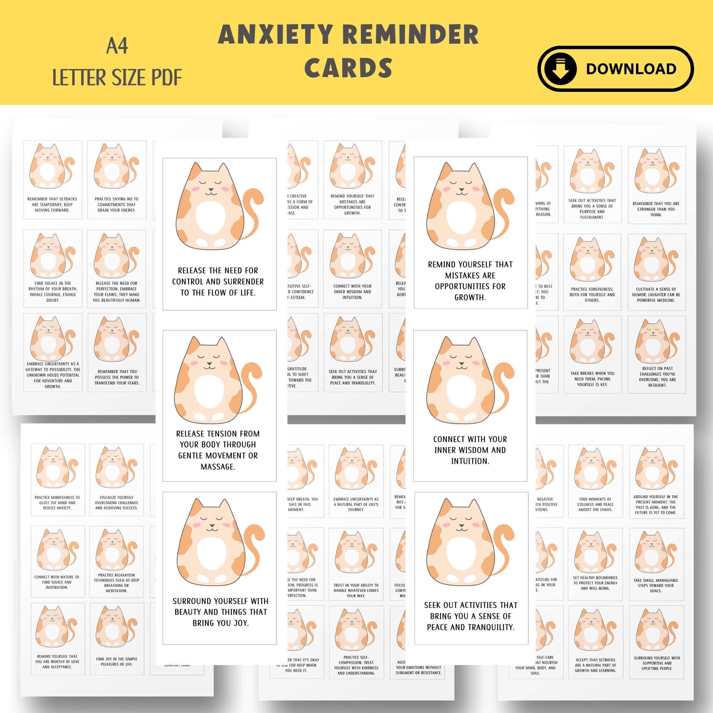 Anxiety Affirmation Cards Self Care Gift Mindfulness Activities Life ...