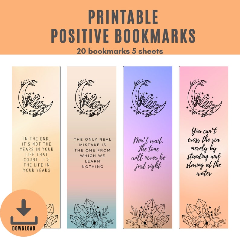 Printable Motivational Bookmarks Positive Affirmation Bookmarks ...