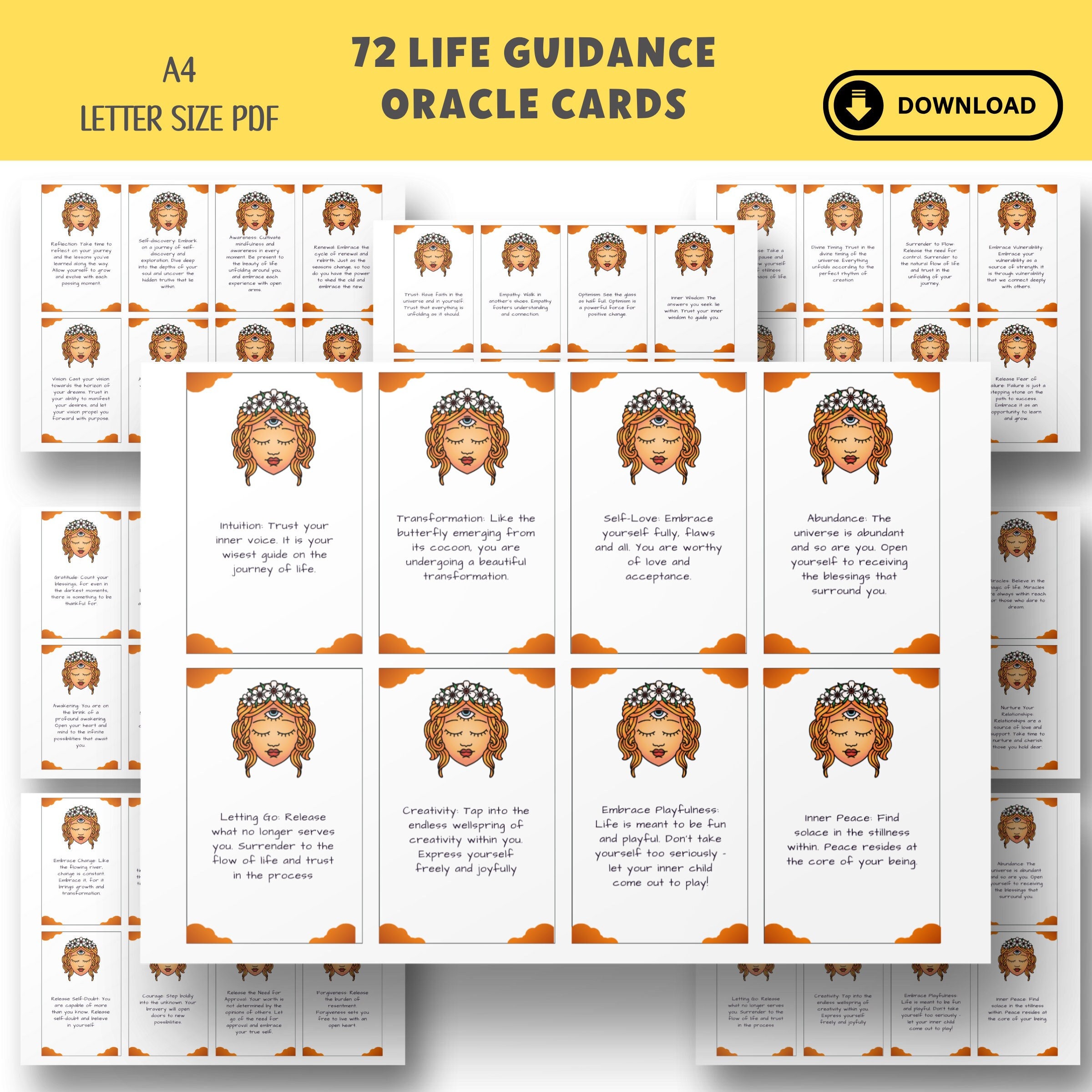 Printable Oracle Deck Affirmation and Manifestation Spiritual Cards ...