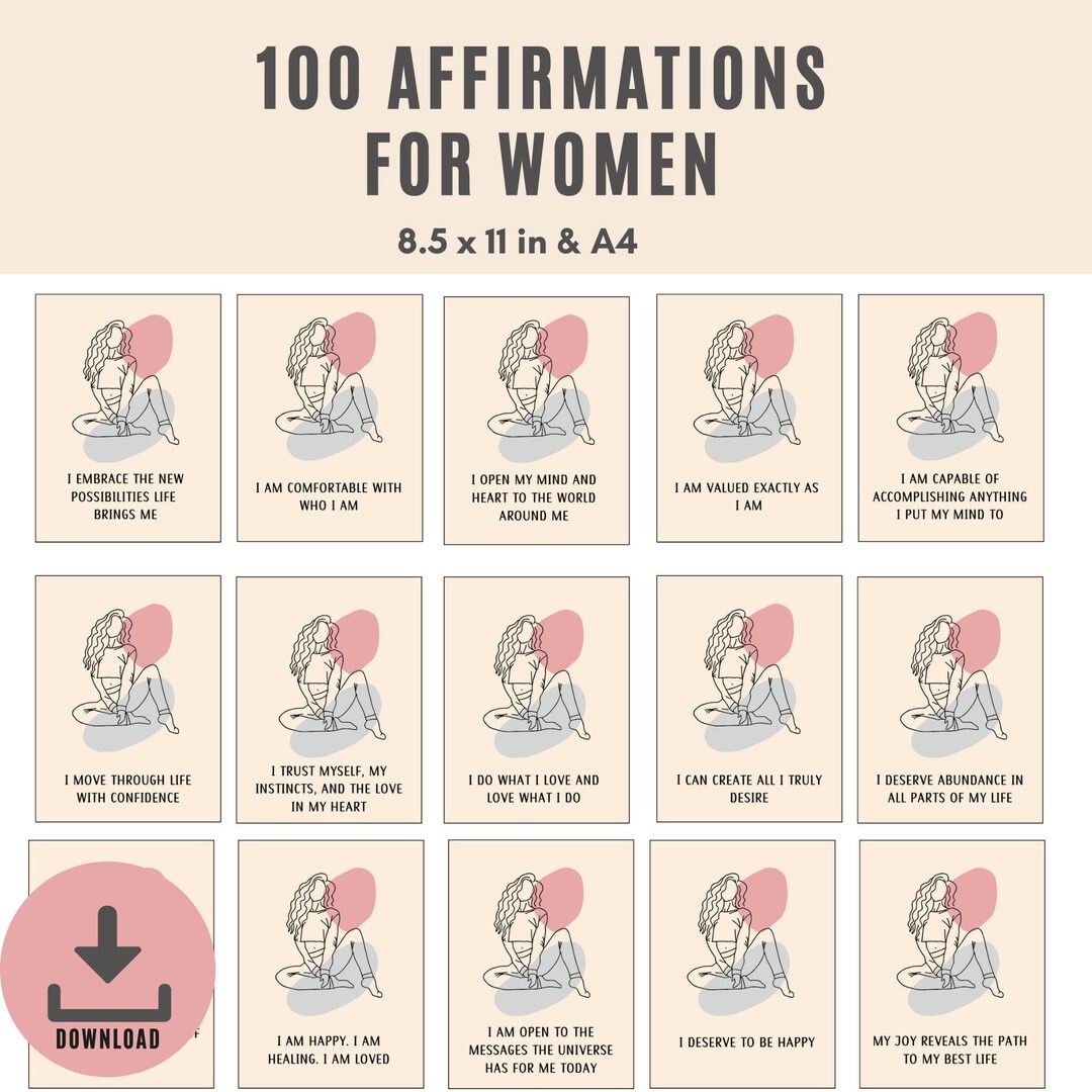 Printable Affirmation Cards Boho Affirmation Deck Printable Stickers ...