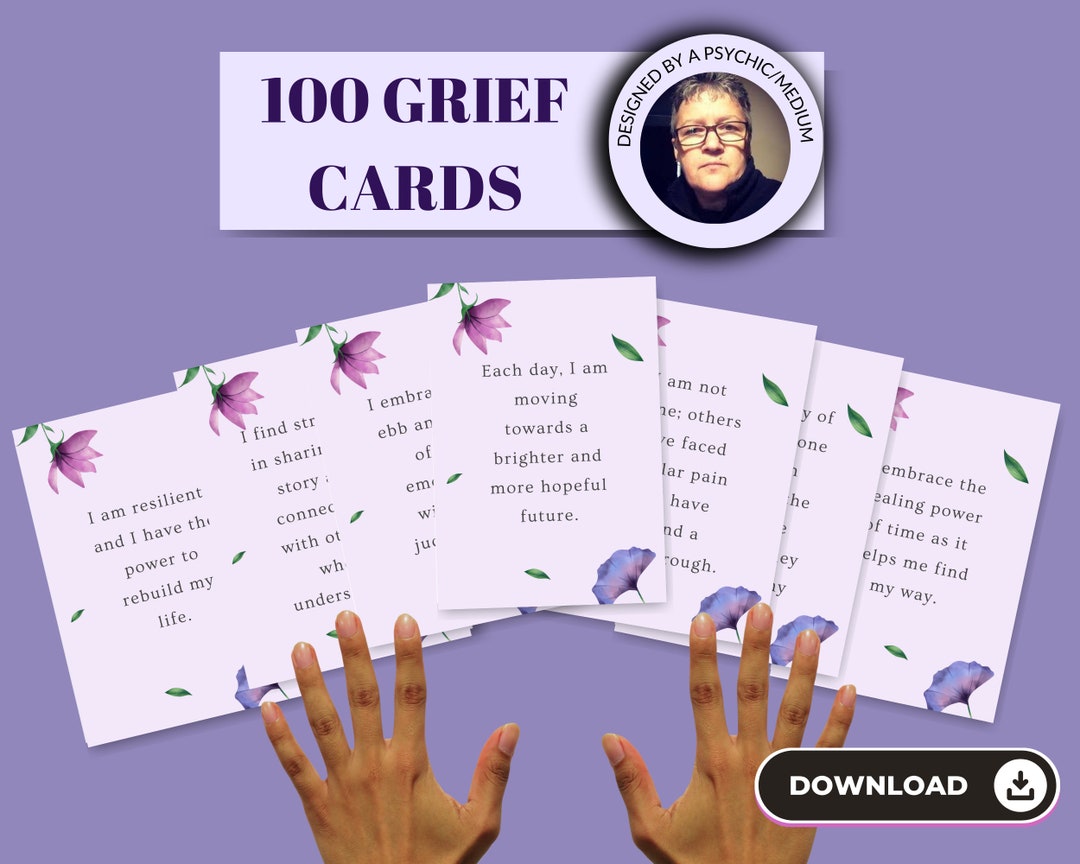 Printable Grief Affirmation Cards, Grief Prompts, Printable Grief ...