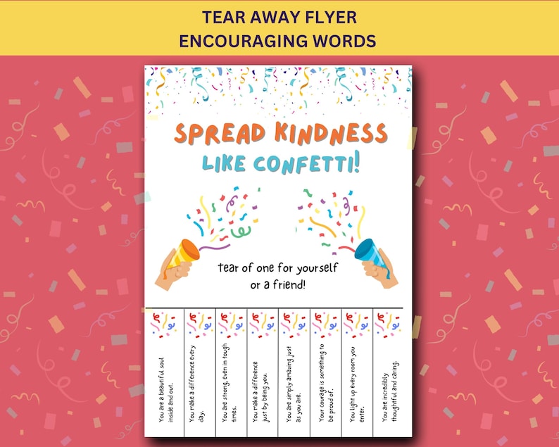 Tear off Flyer - Positive Affirmations for Bulletin Board - Compliments ...