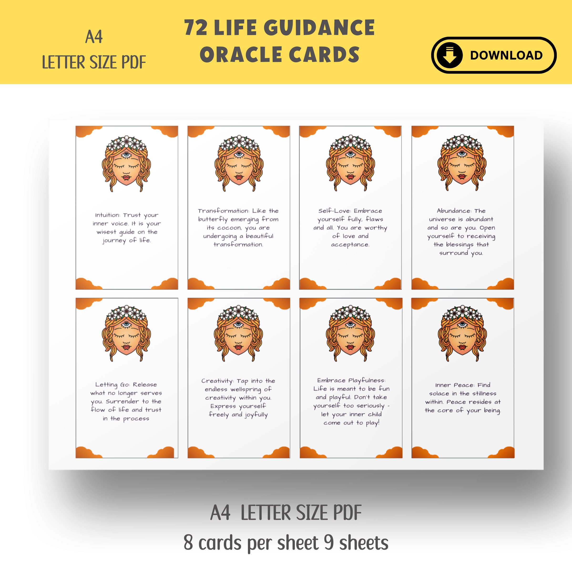 Printable Oracle Deck Affirmation and Manifestation Spiritual Cards ...