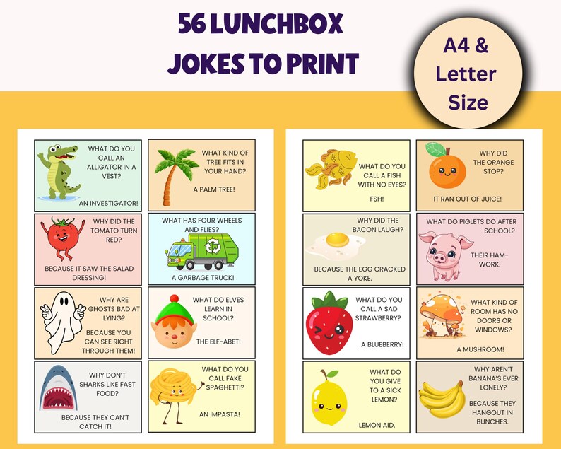 Lunch Box Notes for Kids | Lunch Box Jokes | Lunchbox Cards | Kids ...