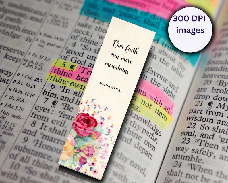 5 Bible Verse Bookmarks Printable Christian Scripture Bookmarks Pdf ...
