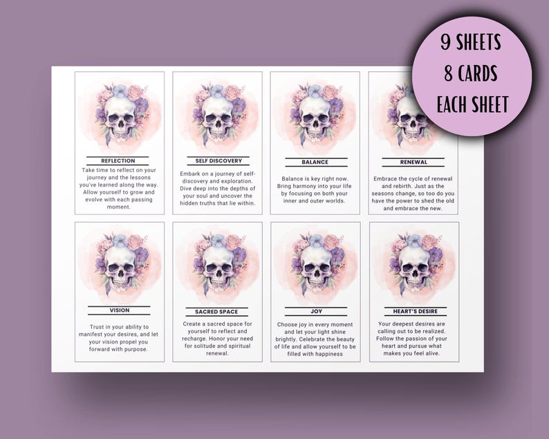 Printable Oracle Deck Printable Oracle Cards Instant Digital Download ...