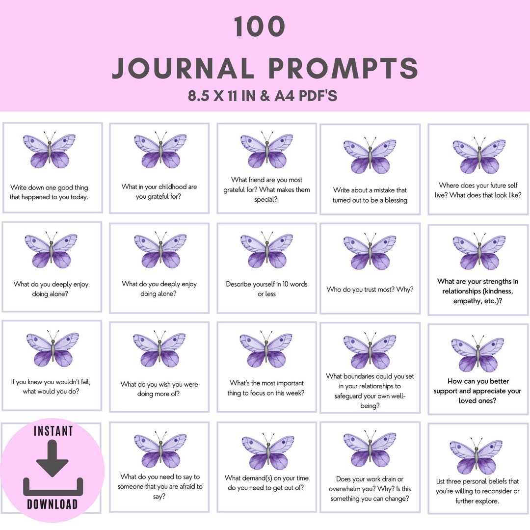 Journaling Prompt Cards, Affirmation Cards, Daily Journal, Anxiety ...