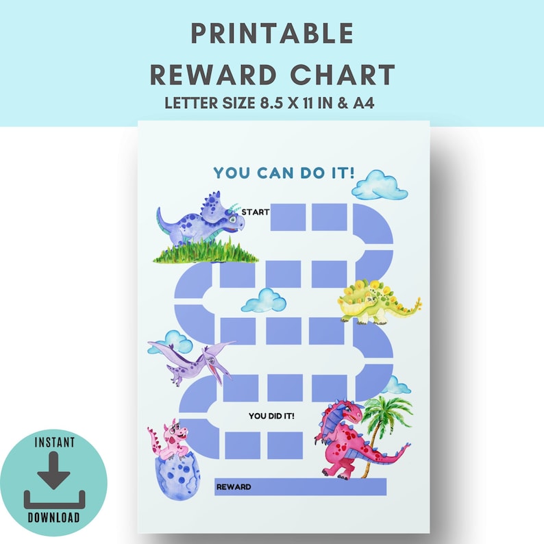 Dinosaur Behavior Chart Reward Chart Toddler Chore Chart - Etsy
