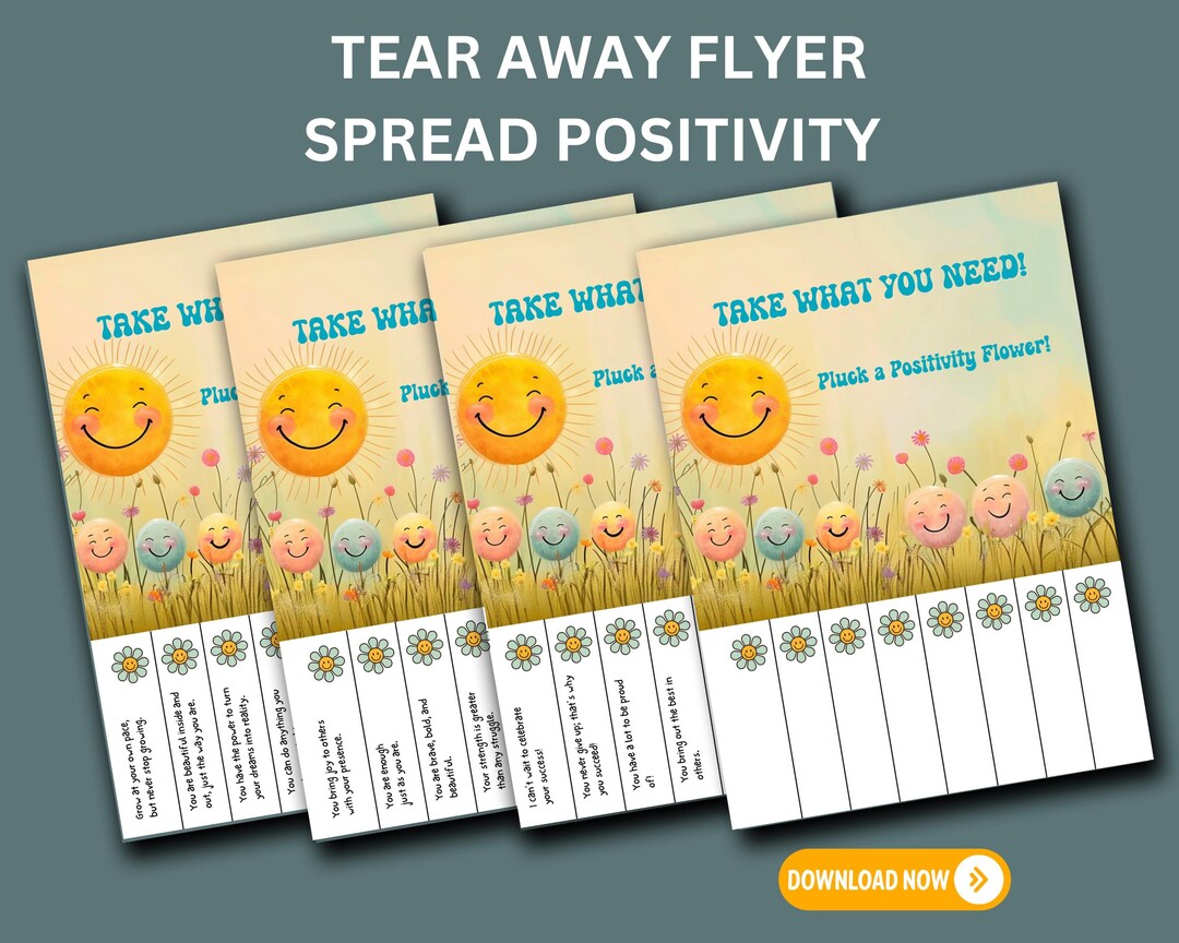 Positive Affirmations Tear off Flyer - Words of Affirmation Bulletin ...