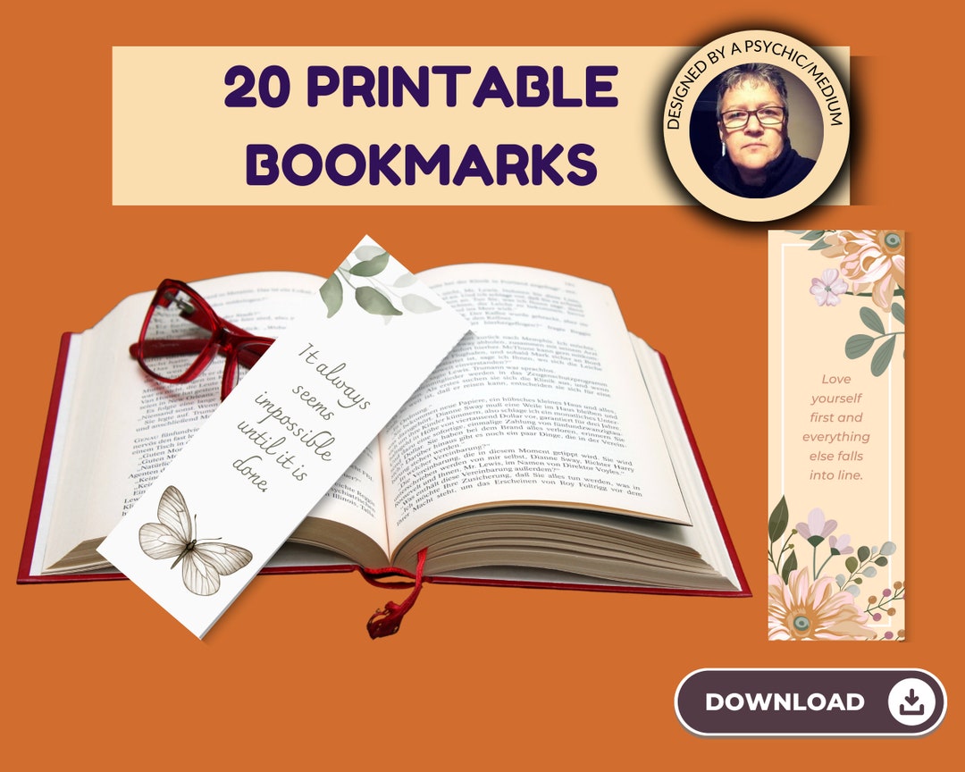 Inspirational Printable Bookmarks | Book Lovers Gift | Motivational ...