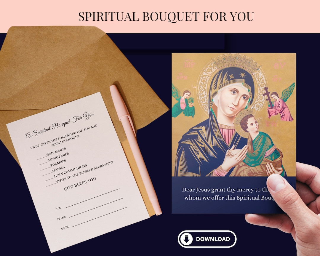 Spiritual Bouquet Printable Card - Catholic Gift - Sympathy and ...